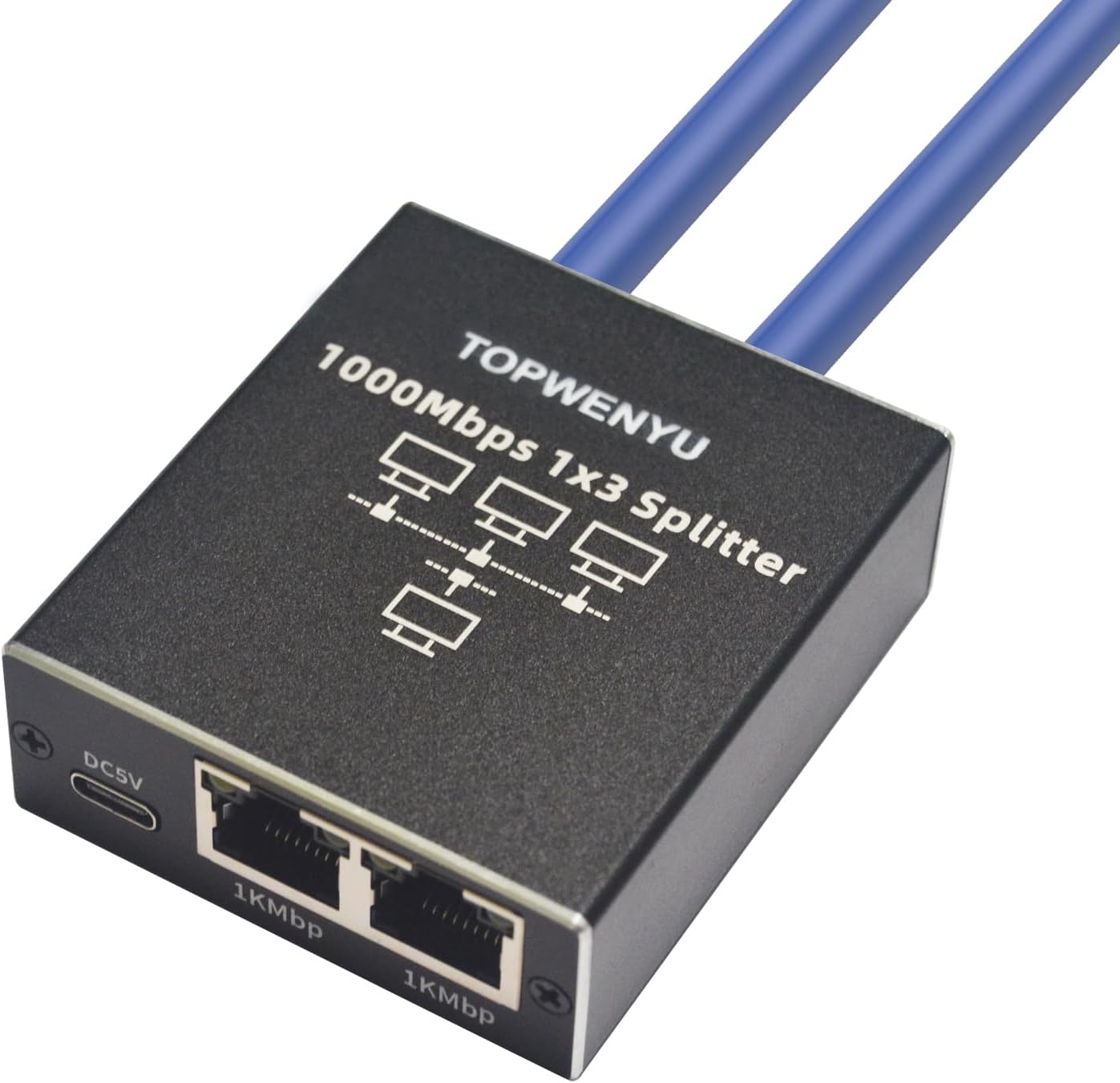 Amazon.com: TOPWENYU Ethernet Splitter 1to 3 High Speed 1000Mbps ...