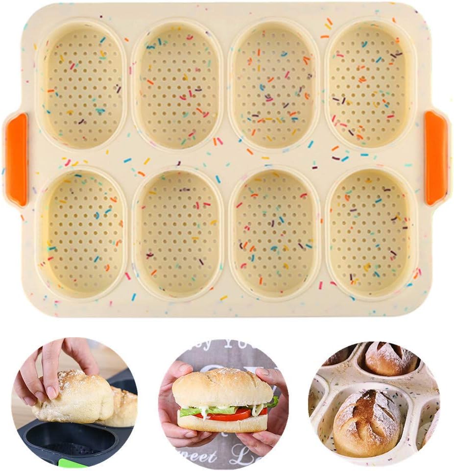 Amazon.com: WiseLight Mini Baguette Baking Tray Silicone Perforated ...