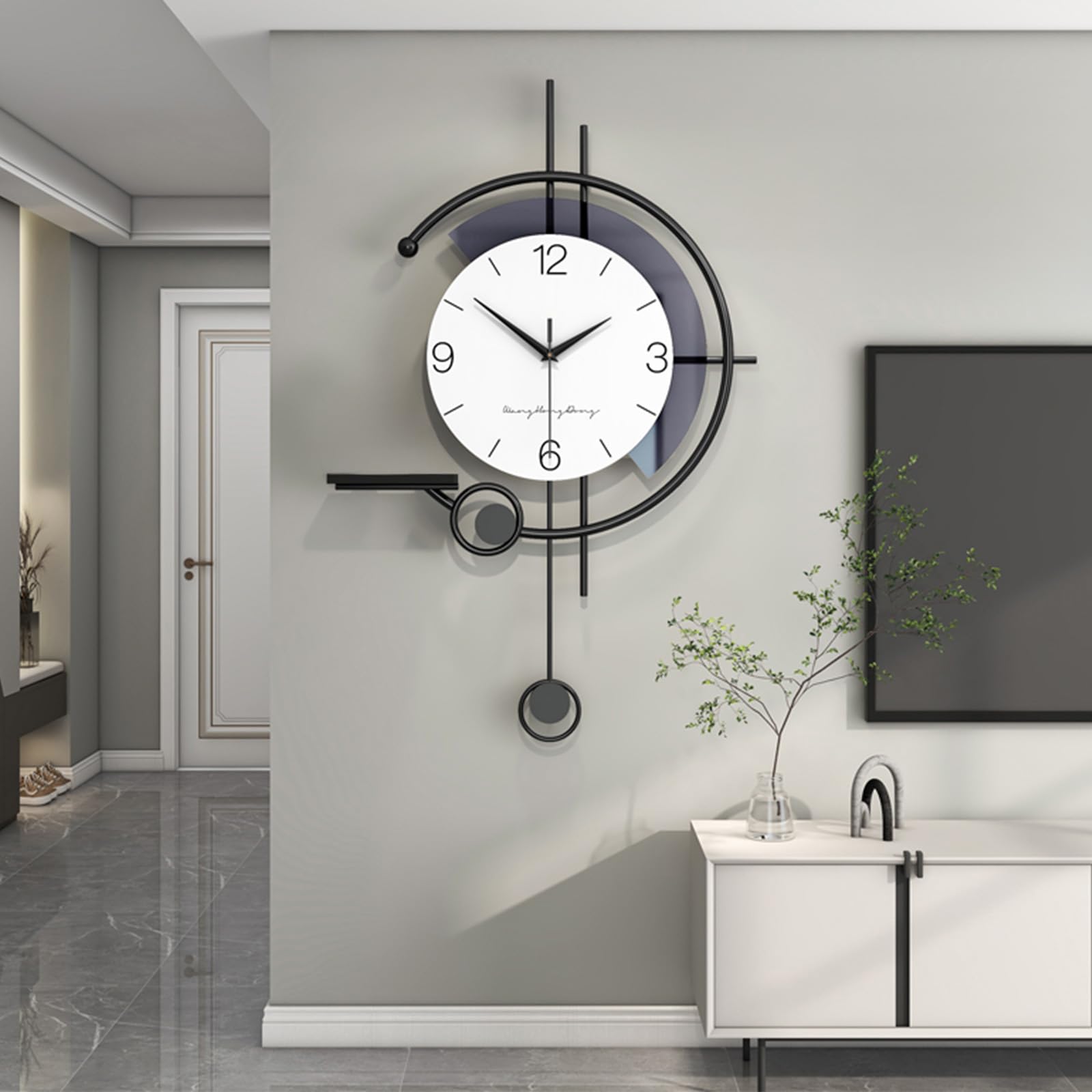 LGJHKMCL Moderno Reloj de Pared, Grande Minimalista Reloj Pared ...