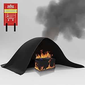Fireproof Cover Battery, Safe Blanket for Lipo Battery, EV Fire Blanket ...