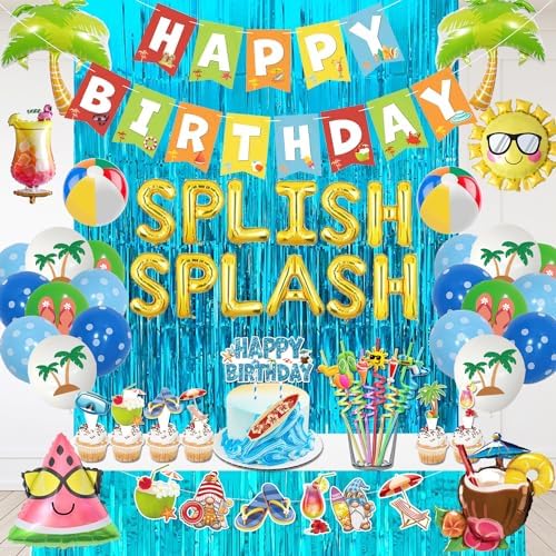 Amazon.com: Summer Beach Party Decorations, Beach Theme Pool Birthday ...