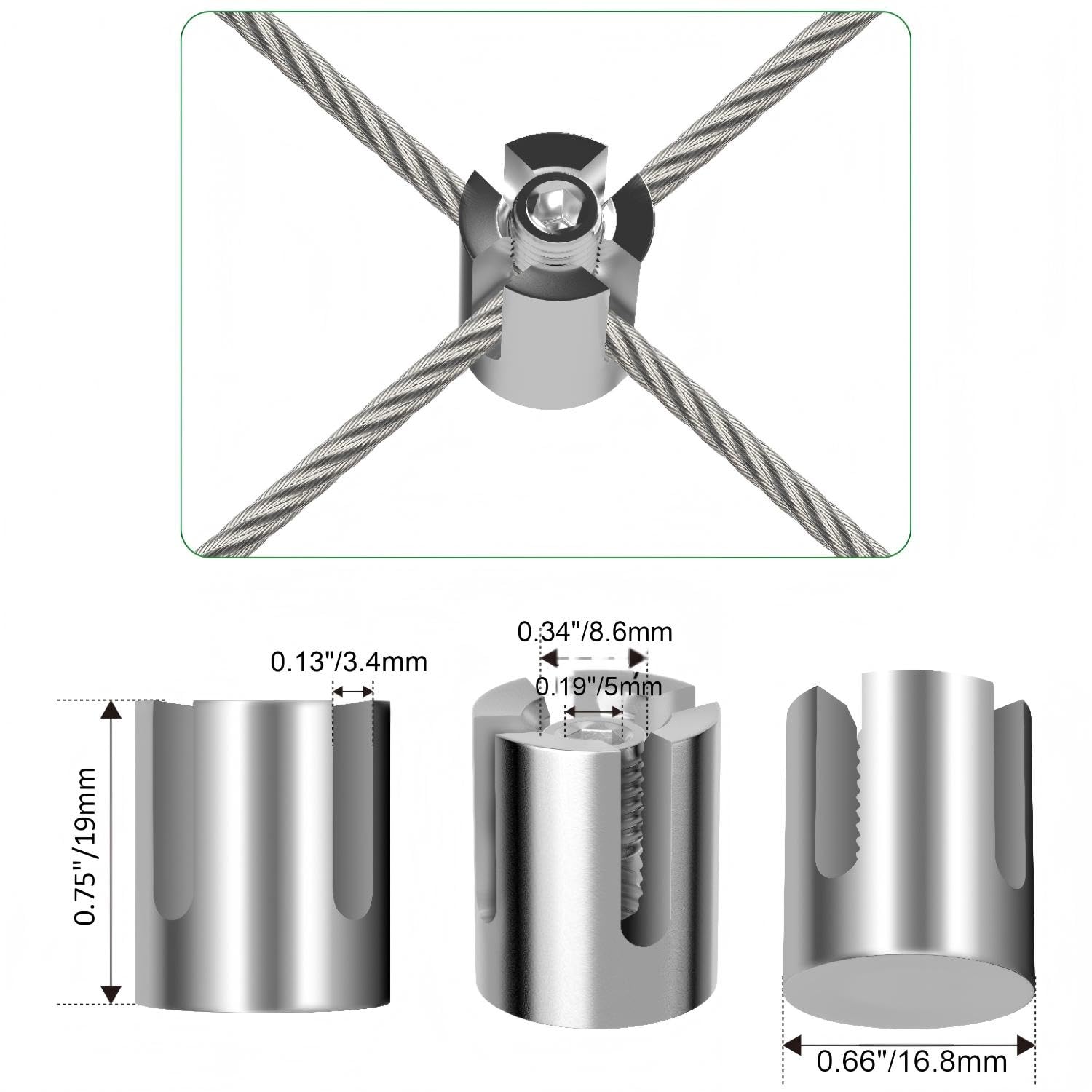 Snapklik.com : 40 Pack Wall Trellis Kits System,Cross Cable Clamps ...