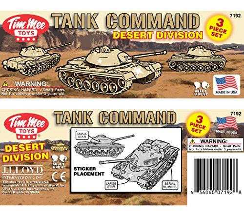 TimMee Toy Tanks for Plastic Army Men - Desert Tan WW2 3pc - - Want It All