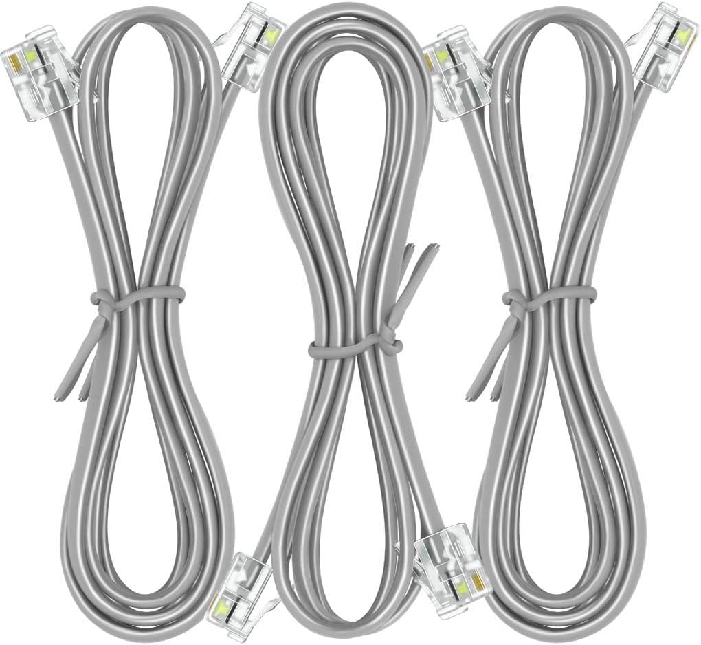Amazon.com: Monoprice 6P4C RJ11 Modular Plugs for Round Solid Cable ...