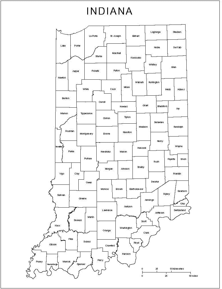 Amazon.com: Home Comforts Map - Labeled County Map of Indiana Vivid ...