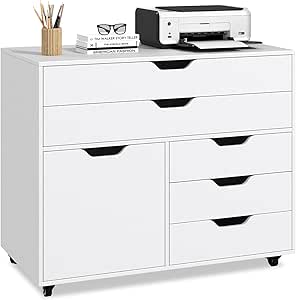 Amazon.com: LOKO 5-Drawer File Cabinet, Mobile Chest of Drawers with ...