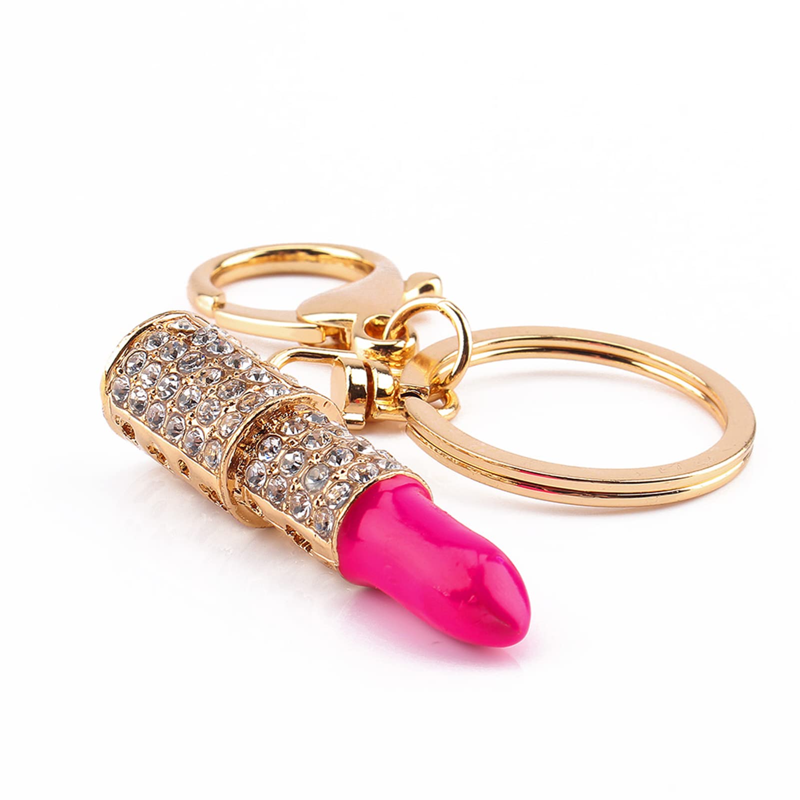 Rhinestone Keychain, Crystal Lipstick Keyring, Makeup Keyring, Sparkly ...