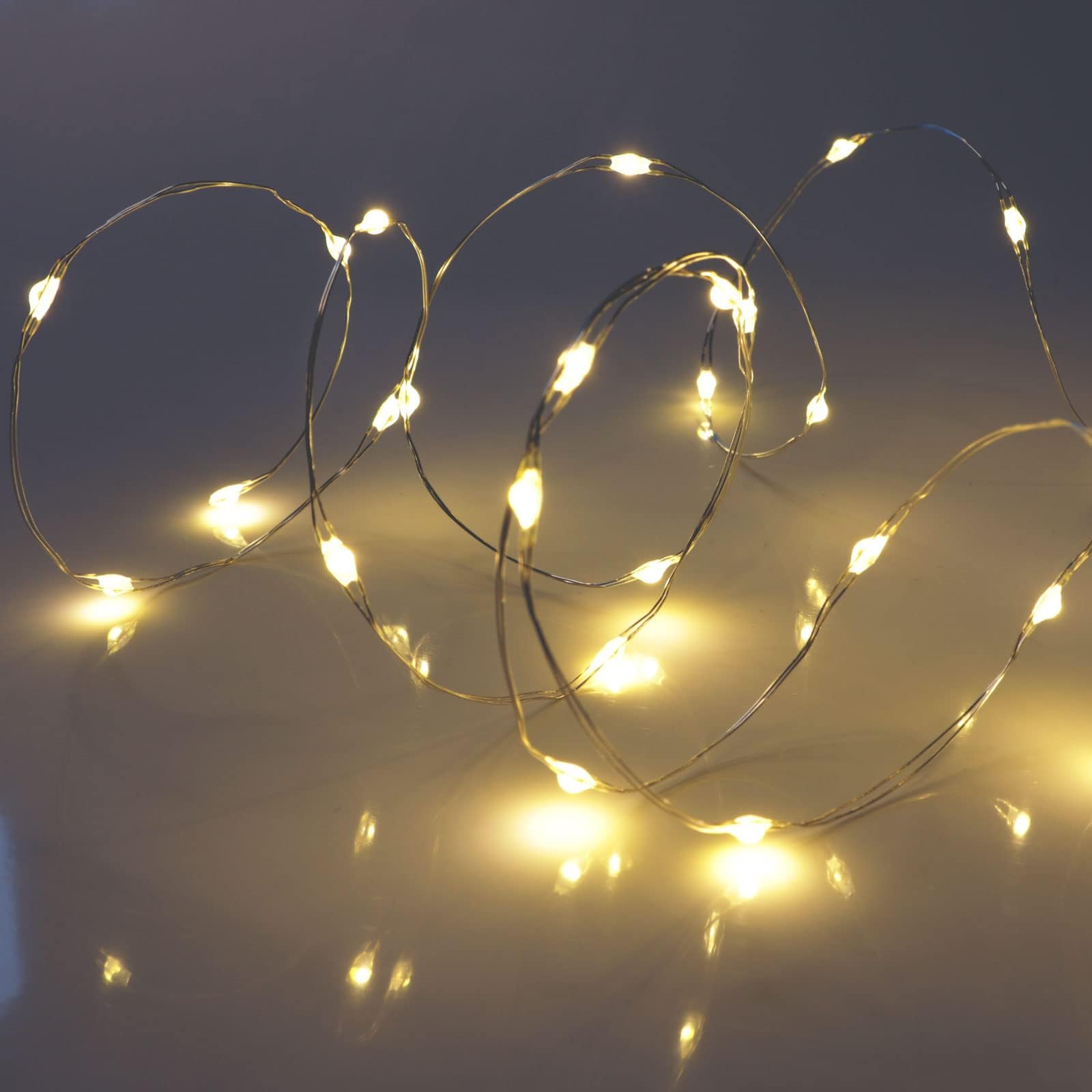 Festive Lights 2m 20 LED Battery Powered Decorative Micro Firefly Fairy ...