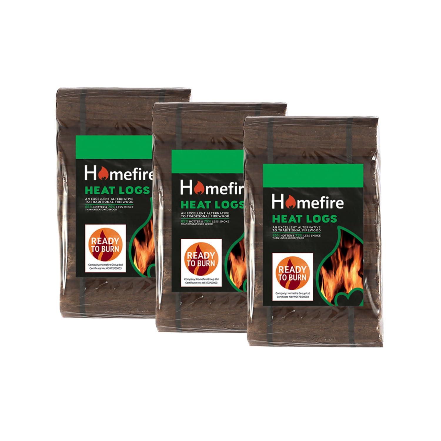 Homefire Shimada 12 Heat Logs, for Wood Burners, Open Fires, Multi-fuel ...