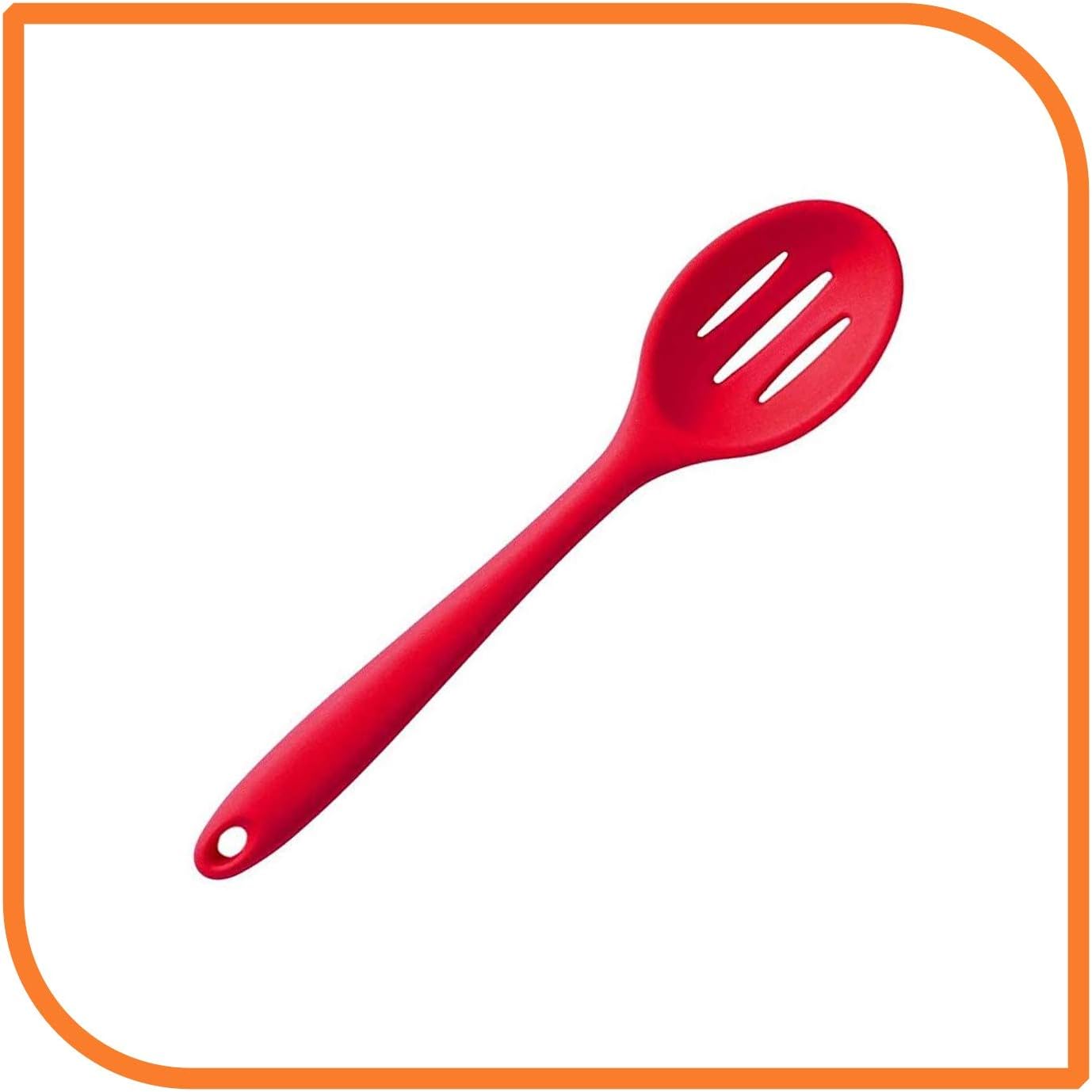 Amazon.com: 8" Red Silicone Slotted Spoon by MyXOHome: Home & Kitchen