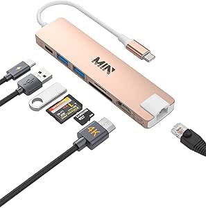 Amazon | USB C ハブ 7-in-1【4K HDMI/有線LAN 100Mps/PD 100W /USB3.0&USB2.0ポート /TF&SDスロット搭載】ドッキングステーション ...