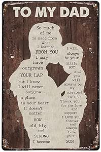 Amazon.com: To My Dad Tin Sign, Gift For Dad From Son Tin Metal Sign ...