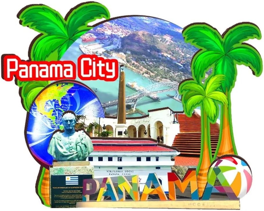 Amazon.com: Panama City Panama Magnet Fridge Magnet Wooden 3D Landmarks ...