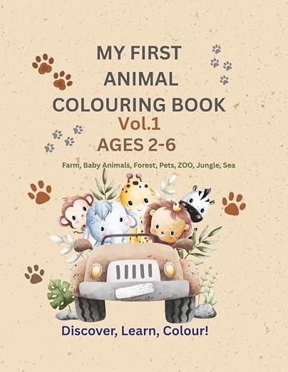 MY FIRST ANIMAL COLOURING BOOK Vol.1: Fun and Simple Animal Colouring ...