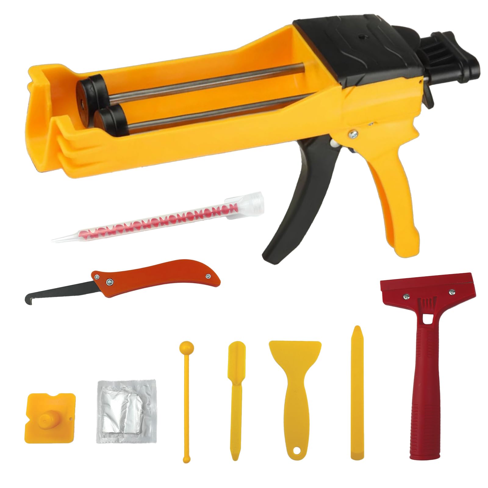 Zyklonix Double Caulking Gun,Dual Epoxy Gun for 400 mL(13.5 fl oz,1:1 ...
