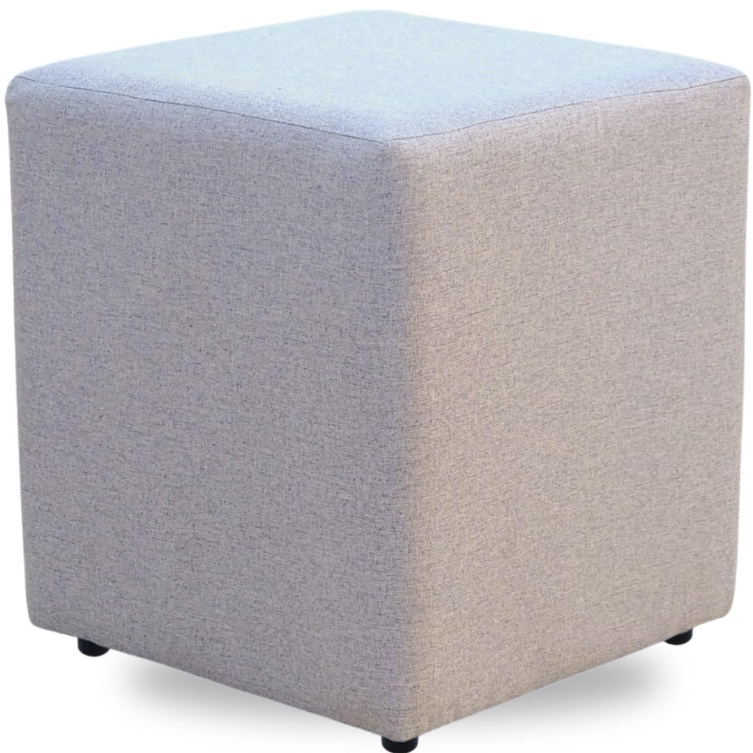 Puff Quadrado Linho Cinza Premium Saturno 35x35x40cm grupoul Ideal para ...