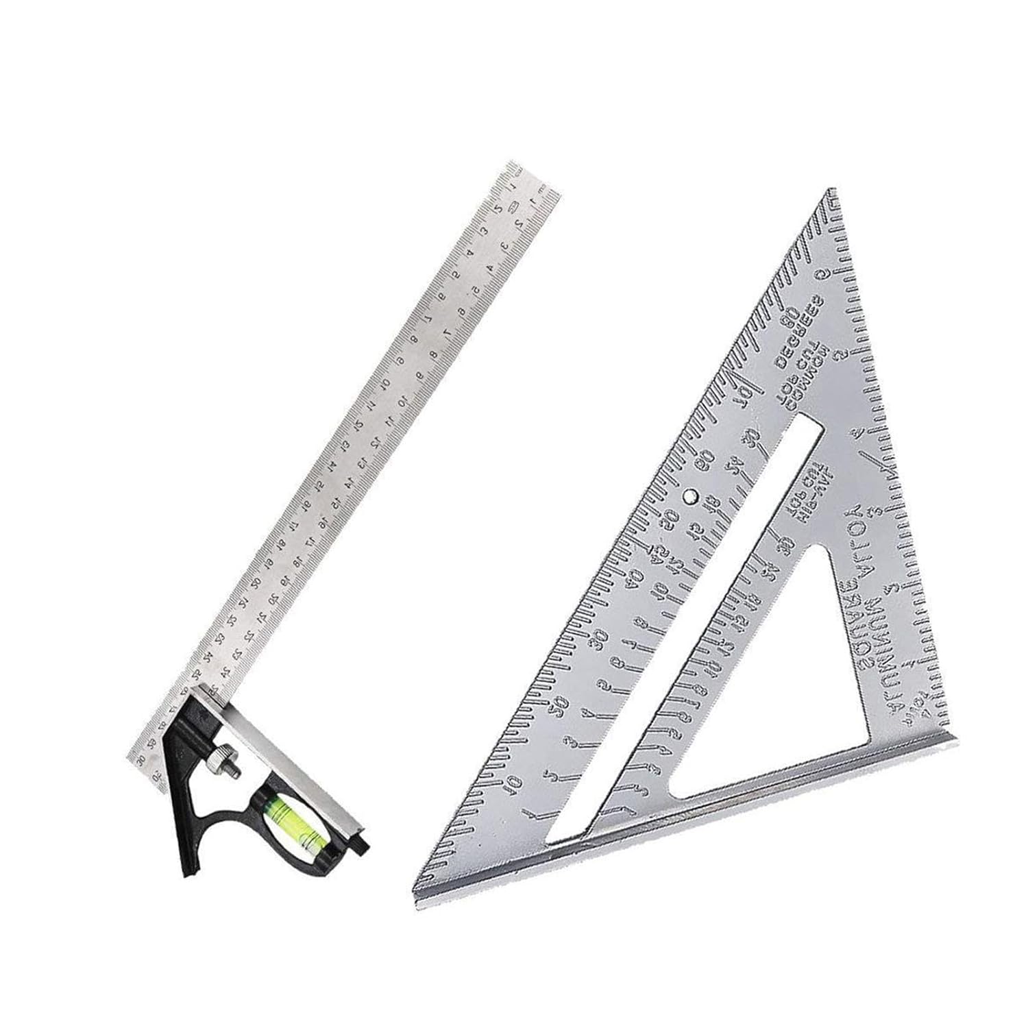 2 Pcs Square Tool, Set Square Carpentry Combination Square Tool 7inch ...
