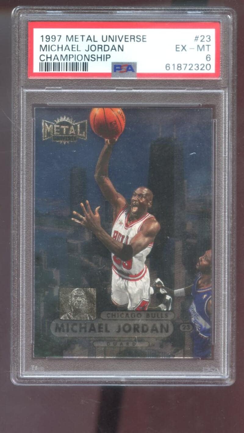 Amazon.com: 1997-98 Skybox Metal Universe #23 Michael Jordan PSA 6 ...
