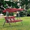 Amazon.com : MCombo 3-Seat Reclining Patio Swing Chair with Chain ...