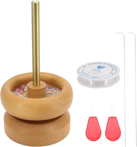 Seahelms Wooden Bead Spinner - 2 in 1 Beading Kit with Yarn Spool ...