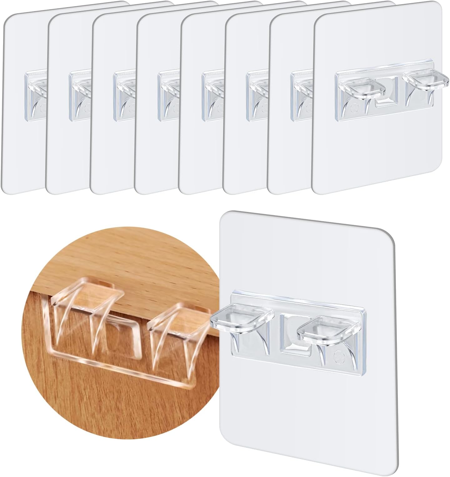 Amazon.com: 8 Pack No Drill Cabinet Shelf Clip Adhesive Shelf Bracket ...