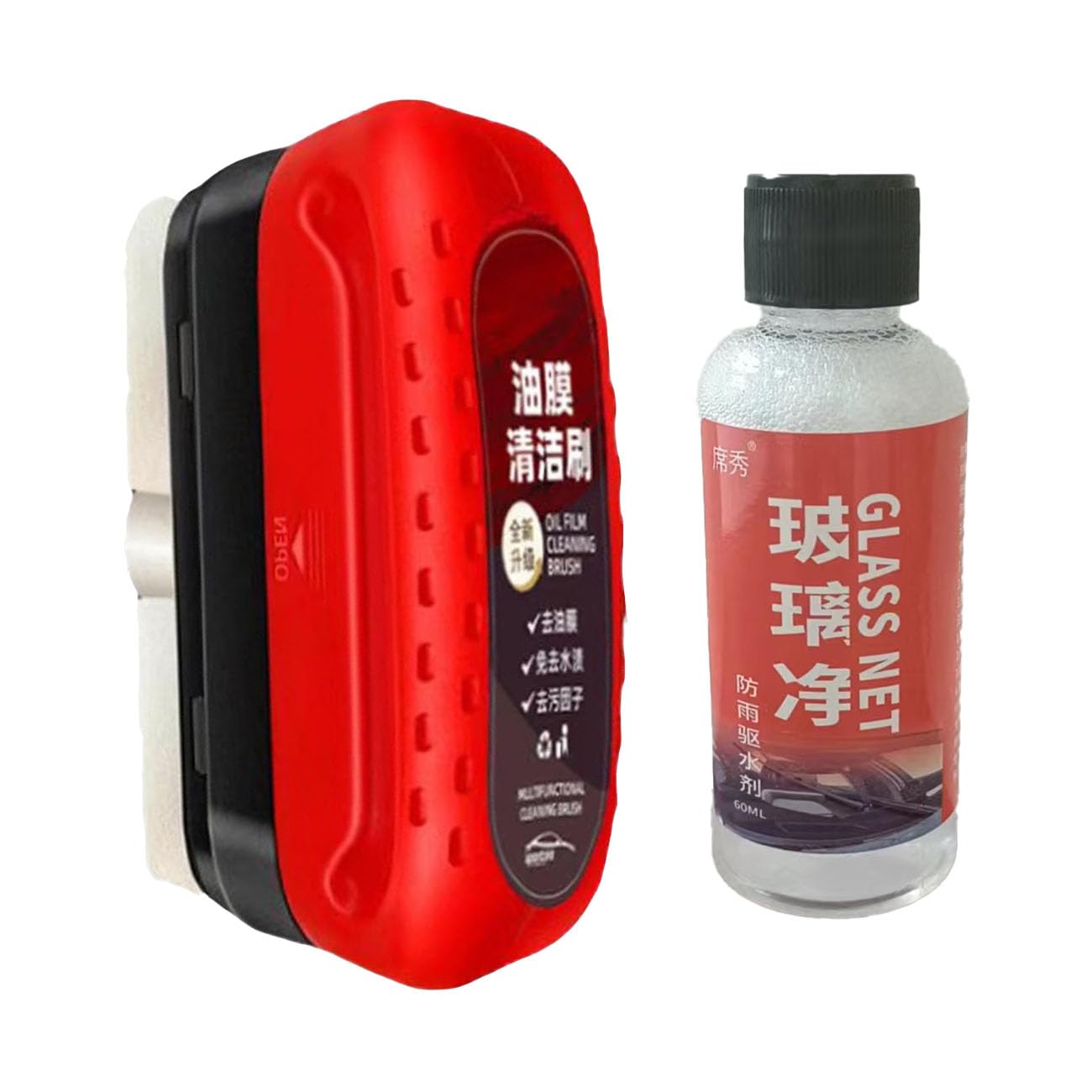 Automotive Oil Film Cleaning Brush, Car Glass Oil Film Cleaner 120ml ...
