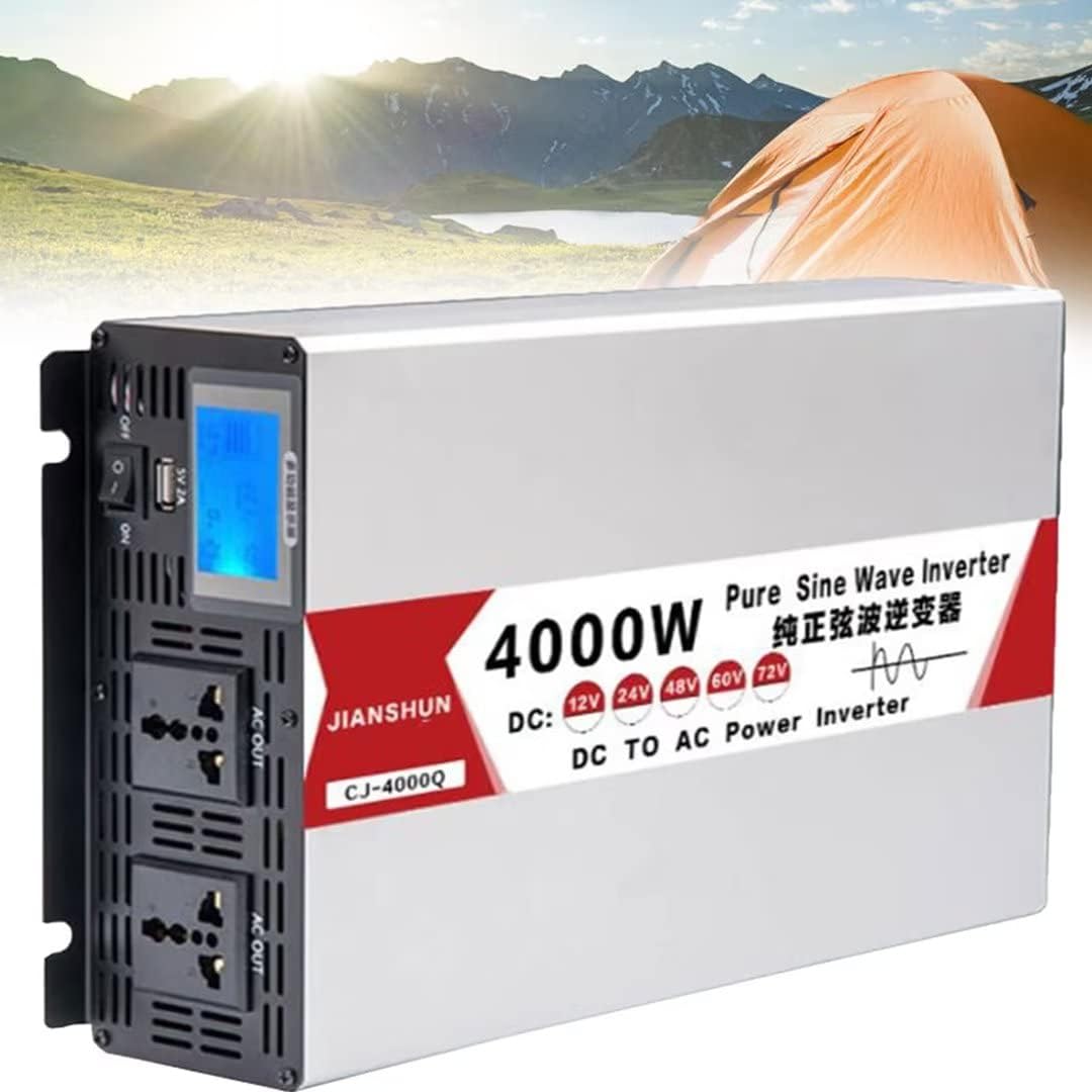 Amazon.com: 4000W DC 12V/ 24V/ 48V /60V Pure Sine Wave Inverter Charger ...