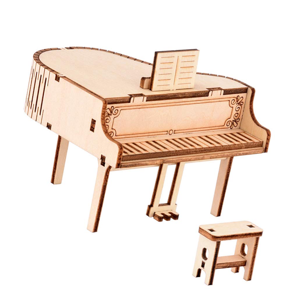 Toddmomy Kids Toys Piano Music Box 3D Grand Piano Wooden Jigsaws Kit ...