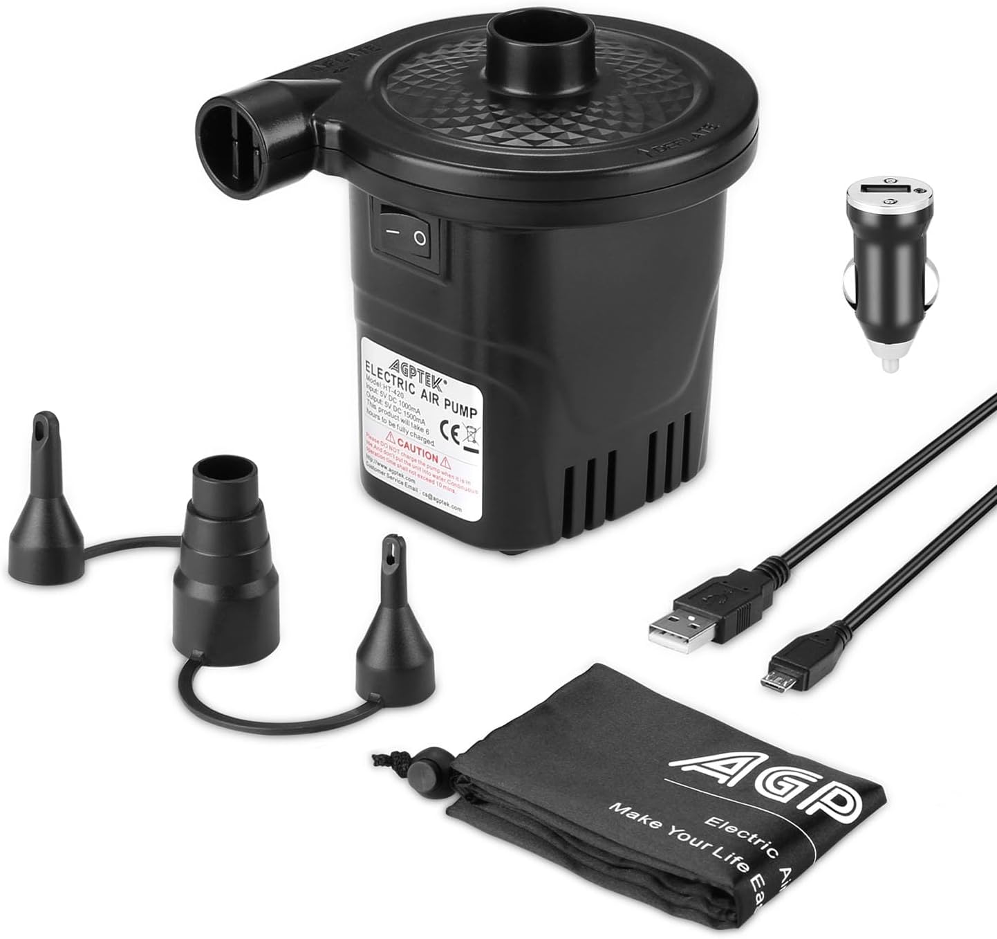Generic Electric Air Pump Portable for Swimming Rings Inflatable Boat ...