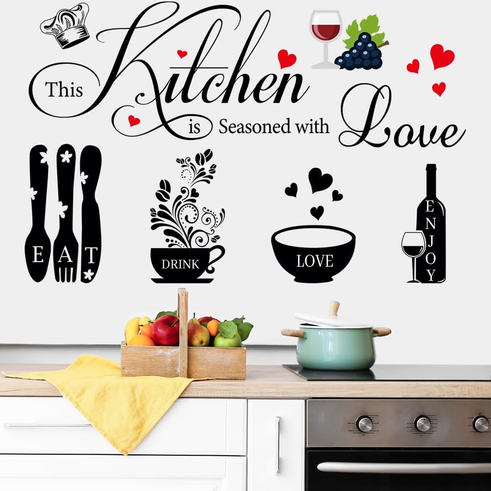 Amazon.com: Kitchen Wall Decals Wall Arts Stickers Dining Room Rules ...