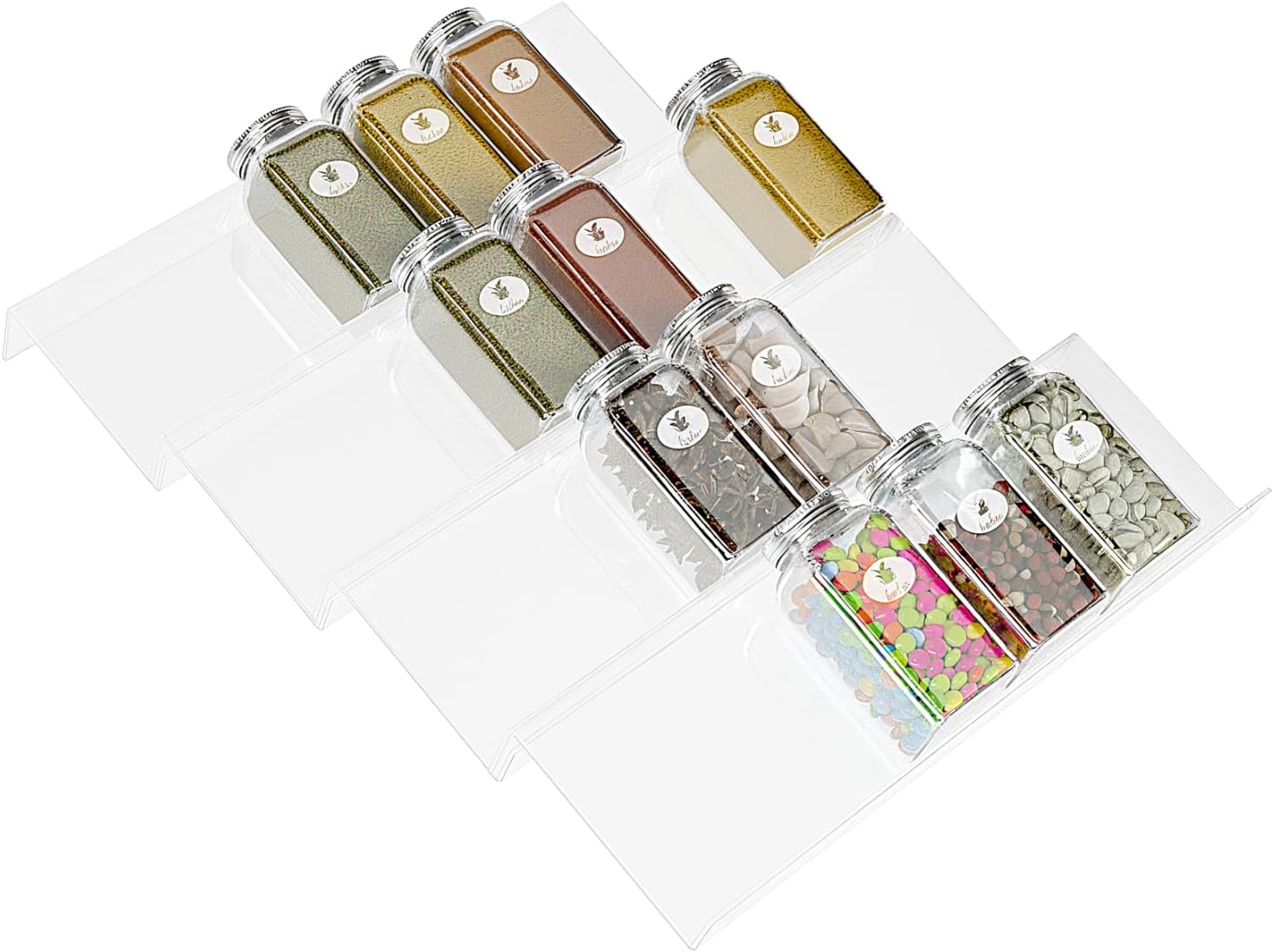 Amazon.com: LUOBAO Clear Acrylic Spice Drawer Organizer, Acrylic ...