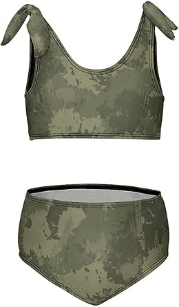 Amazon.com: Girls Swimsuit Two Piece Swimwear Green Military Camouflage ...