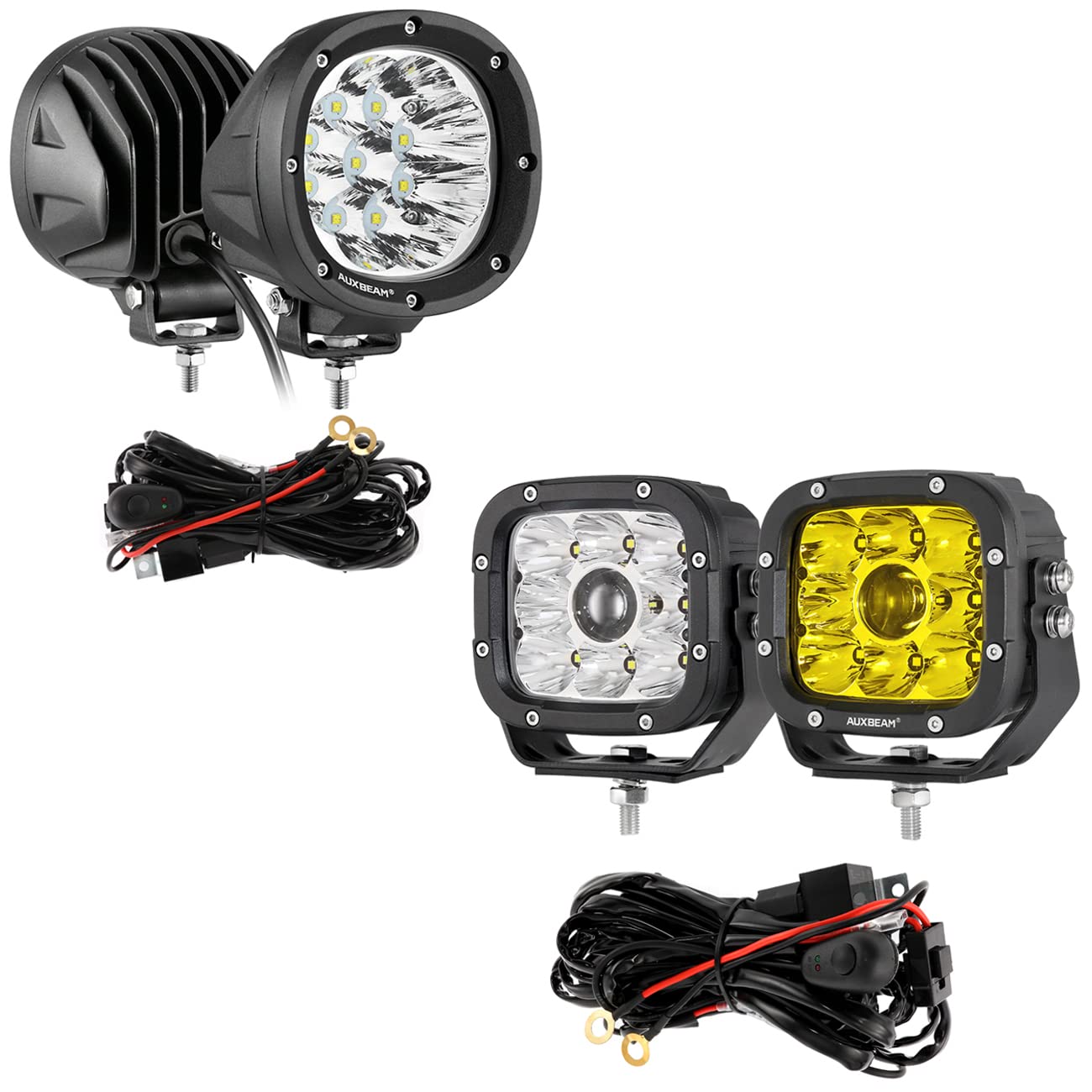 Amazon.com: Auxbeam LED Offroad Light Pods LED Driving Lights Off Road ...