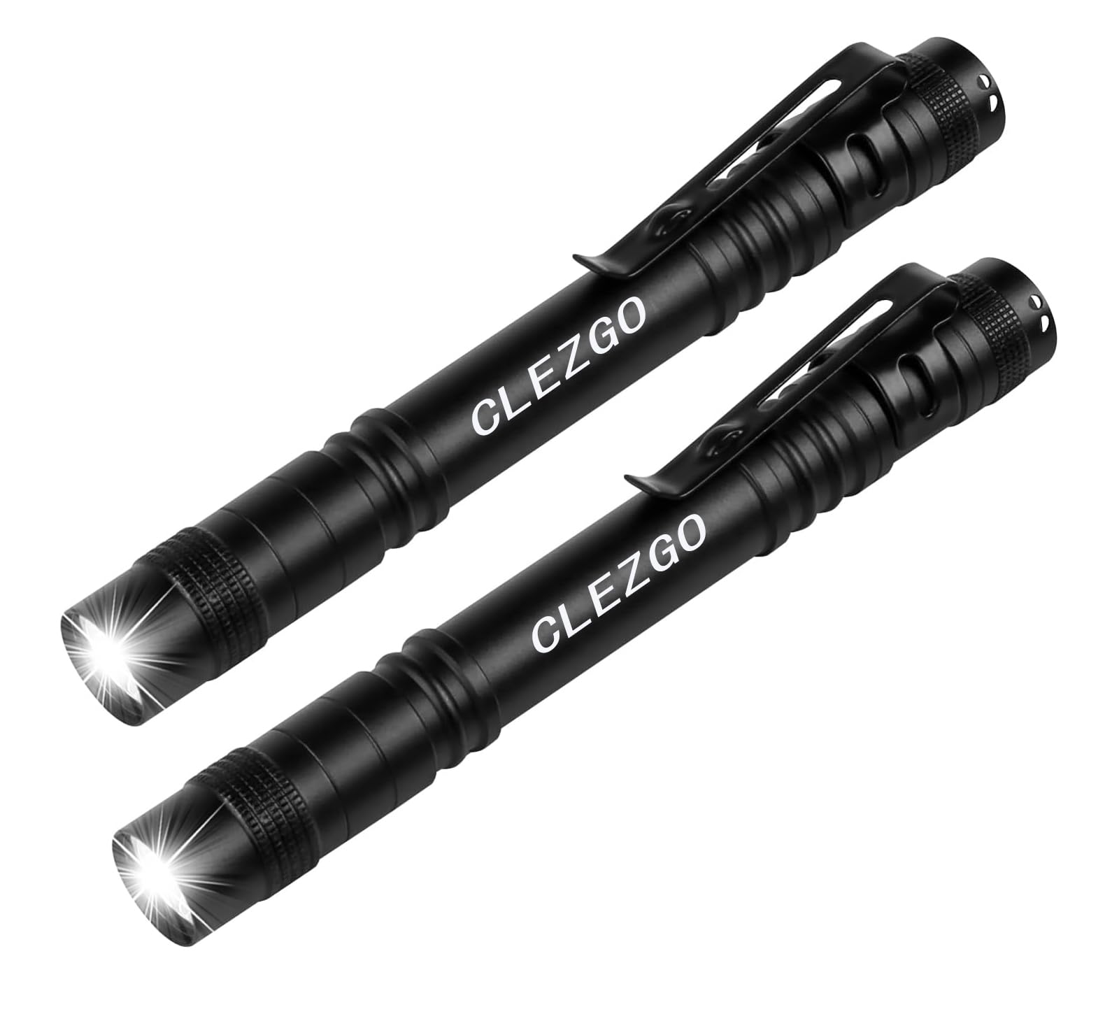 CLEZGO LED Pen Light Flashlights-2 Pack Small,Mini, Waterproof Pocket ...
