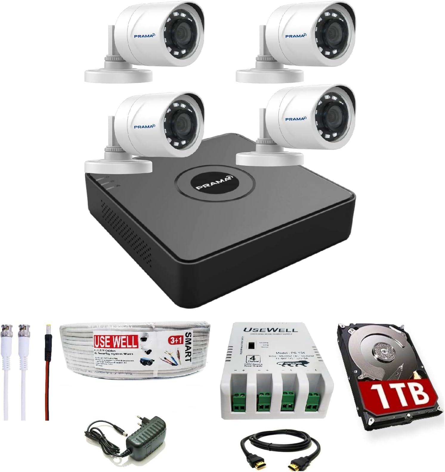 Buy CP PLUS 2.4 MP HD CCTV Wired Cameras 4Ch. HD DVR, 2 Bullet Camera ...