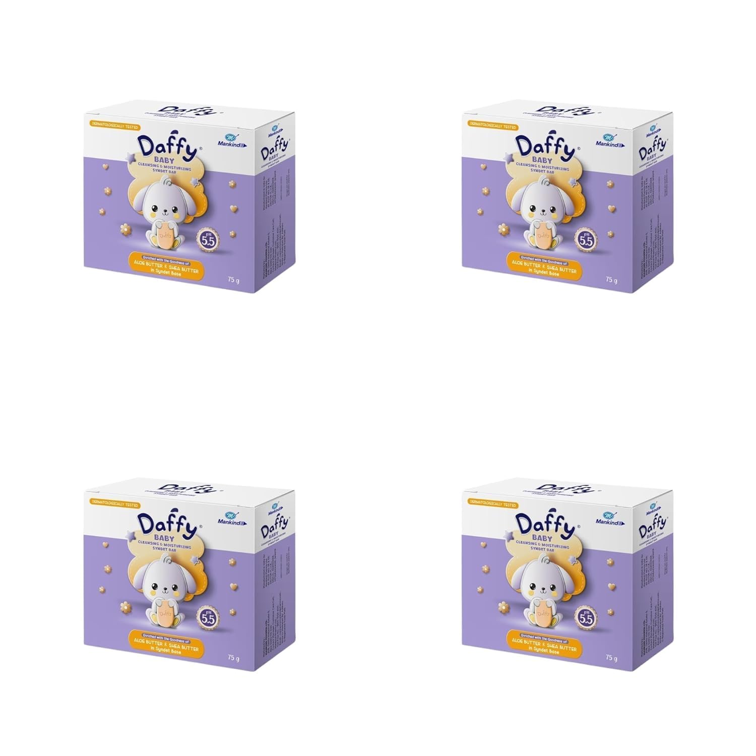 Buy Daffy Cleansing and Moisturising Bar - 75 gm, Pack Of 4 Online at ...