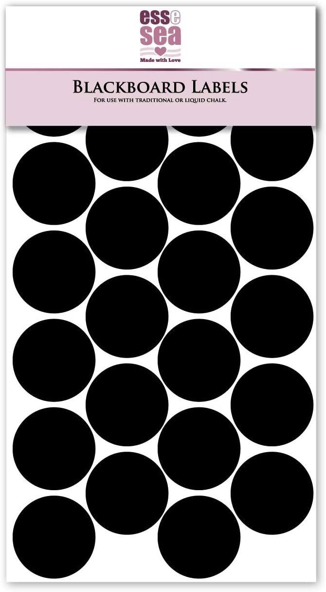 24 Small Round Blackboard Labels Circular Chalkboard Stickers (30mm ...