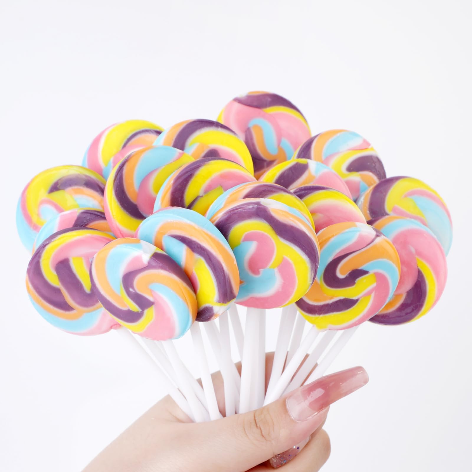 Amazon.com : Swirl Rainbow Lollipops Individually Wrapped Bulk, Rainbow ...