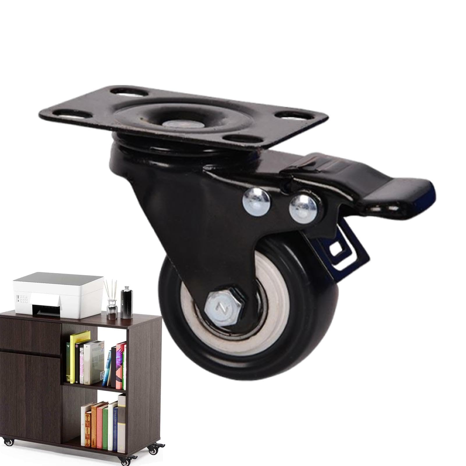Amazon.co.jp: Swivel Plate Casters Brake, Furniture Workbench Trolley ...