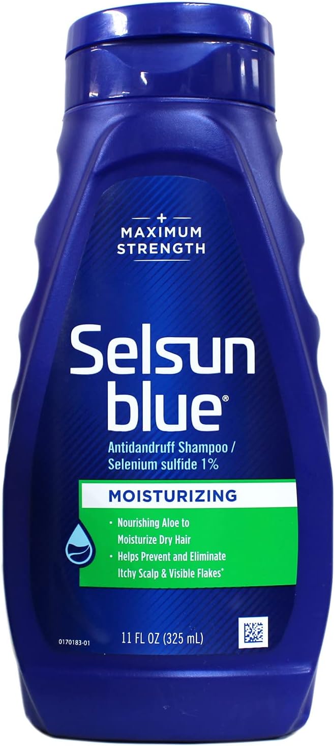 Amazon.com: Selsun Blue Moisturizing with Aloe Dandruff Shampoo 11 oz ...