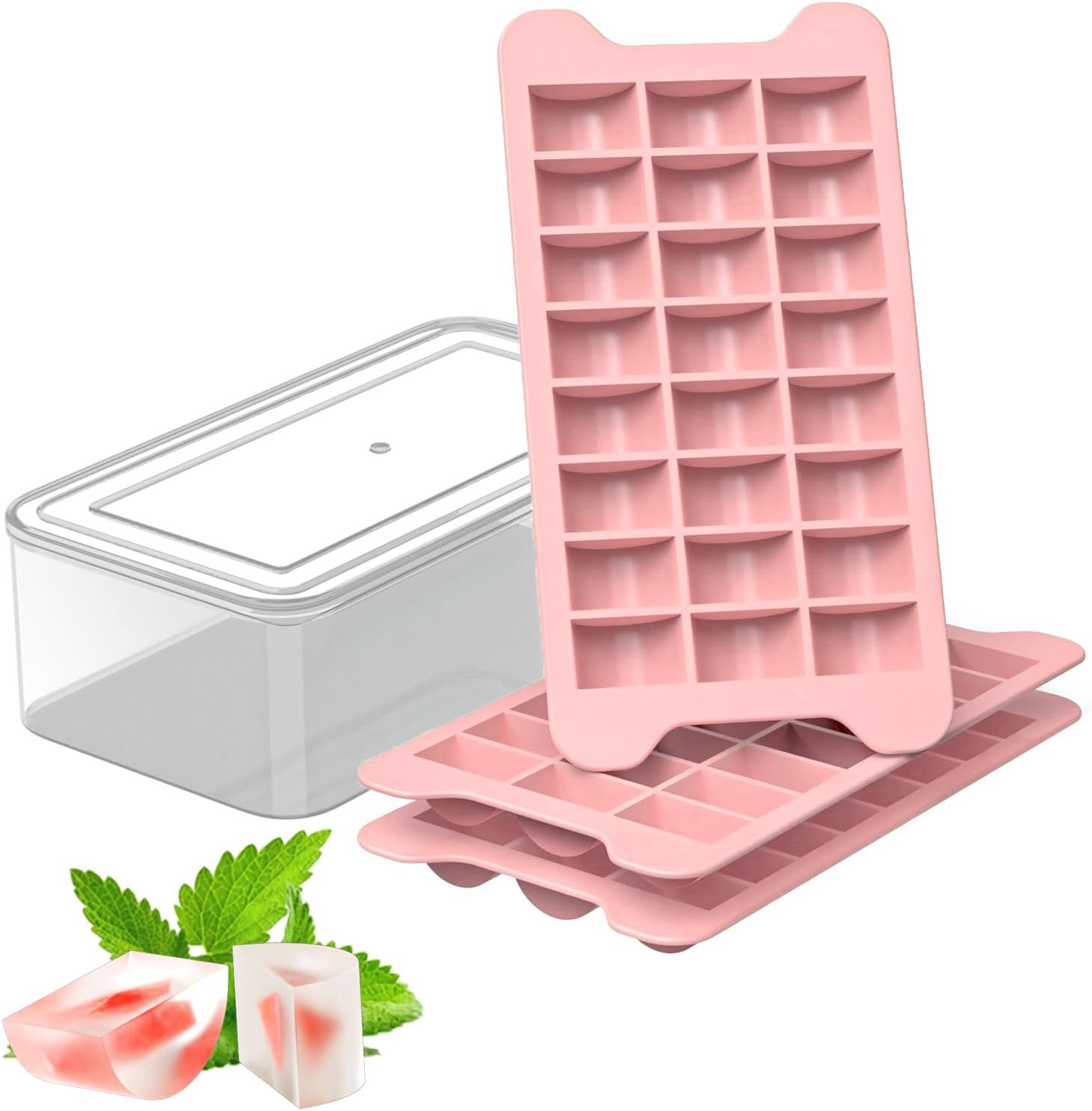 Amazon.com: Ice Cube Tray for Freezer with Bin: Easy Release Ice Cube ...