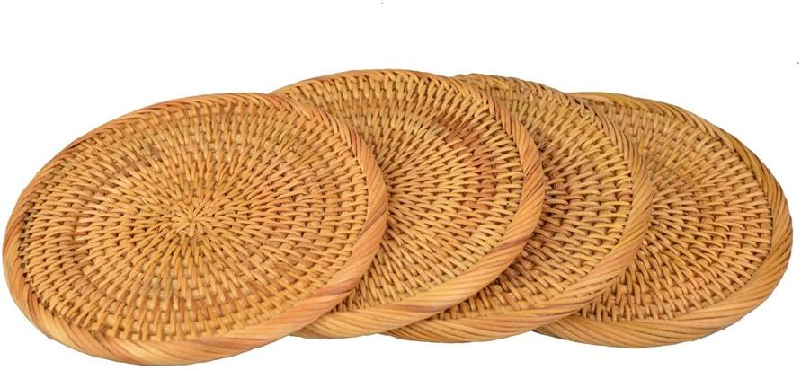 Amazon.com | Two's Company Full Circle Jute Rope Coasters, Set of 4, 4. ...