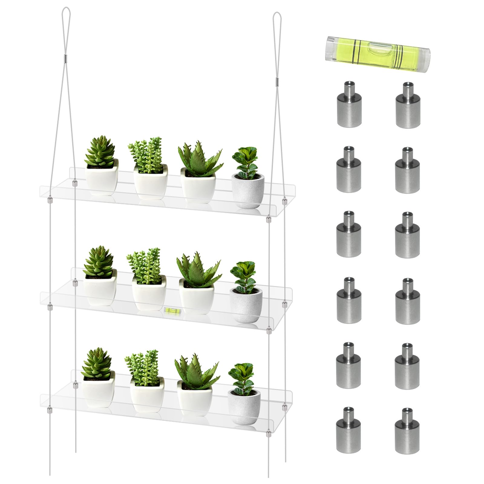 Amazon.com : Hanging Window Plant Shelf Clear Acrylic 3 Tier Hanging ...