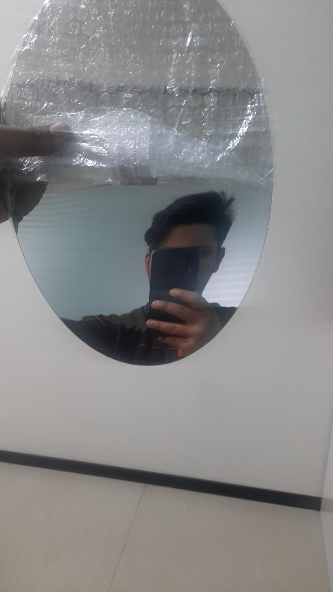 Fancy Metal Goods Oval Shape Adhesive Mirror Sticker for Wall on Tiles ...