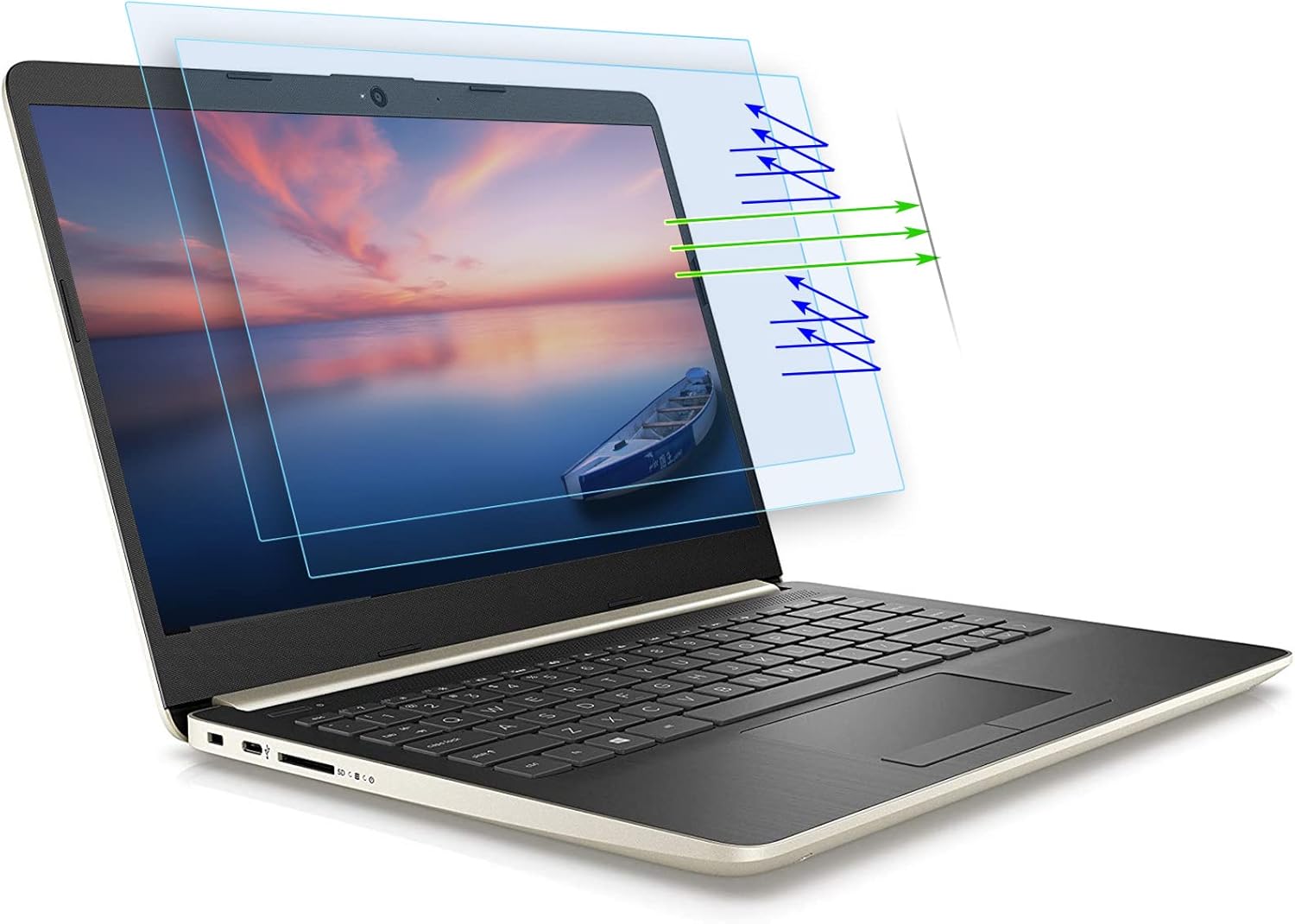  2PCS Pack HP 14 Inch Laptop Screen Protector Anti Blue Light Glare