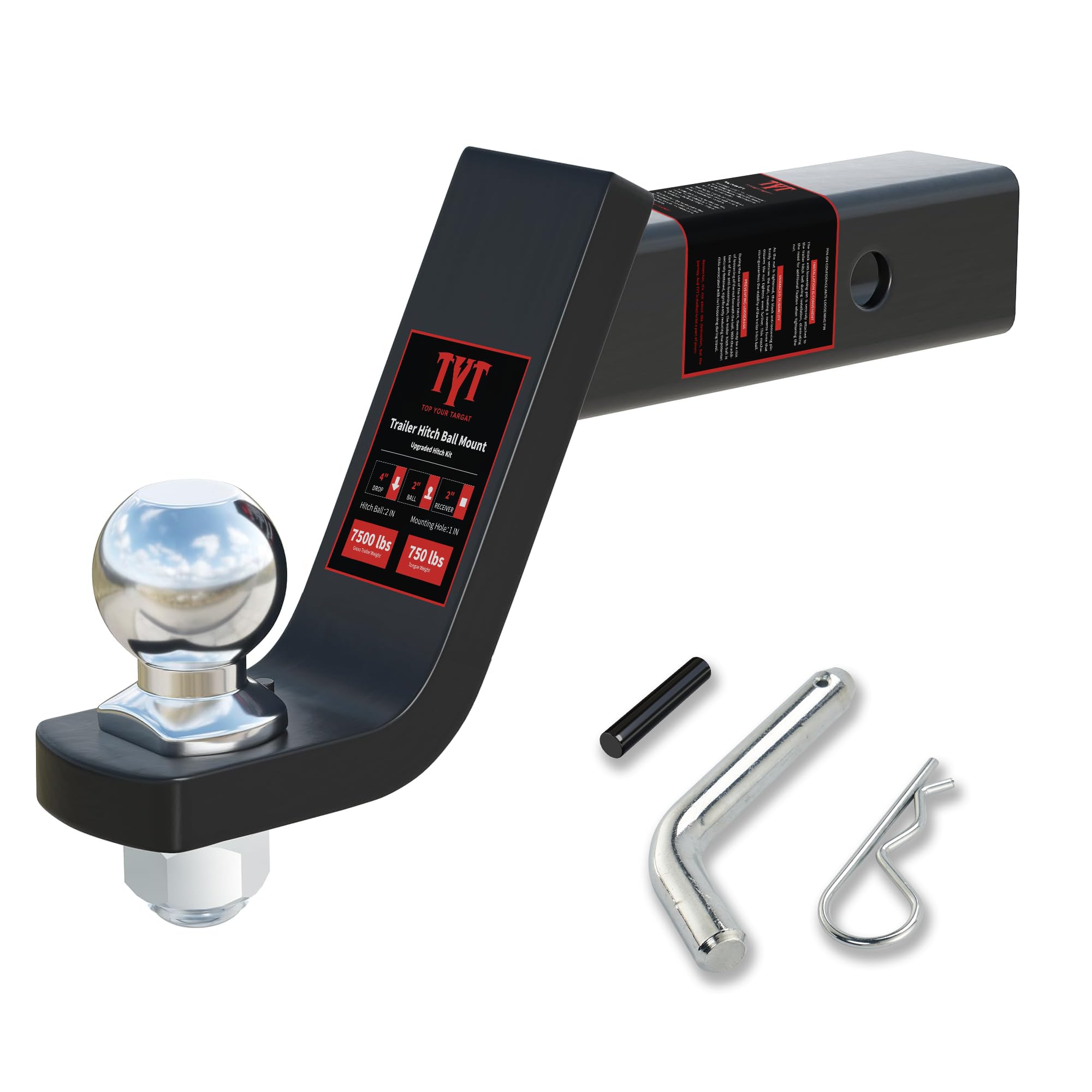 Snapklik.com : TYT Trailer Hitch Ball Mount Kit