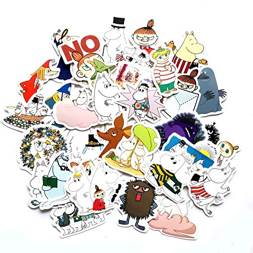 Moomin Stickers 40 Pcs Waterproof Removable Lovely Beautiful Stylish ...