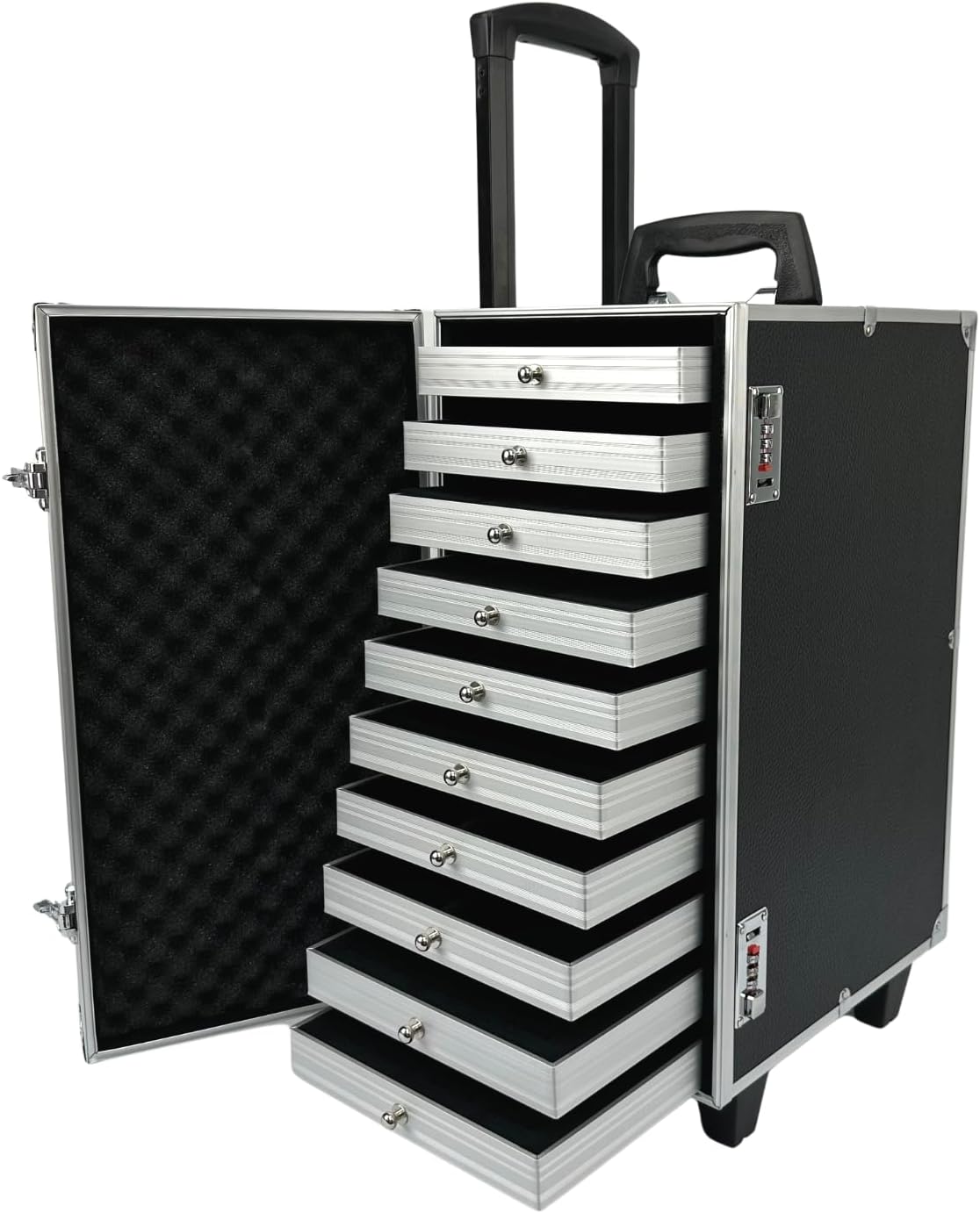 Amazon.com: Rolling Jewelry Trolley Case Jewels Sets Display Organizer ...