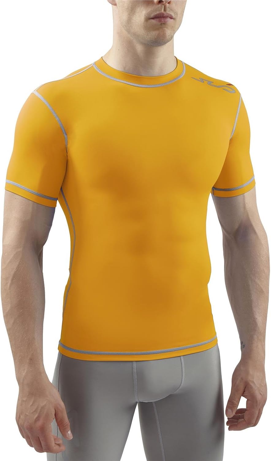 Sub Sports Dual Men's Compression Baselayer Short-Sleeved Top - Yellow ...