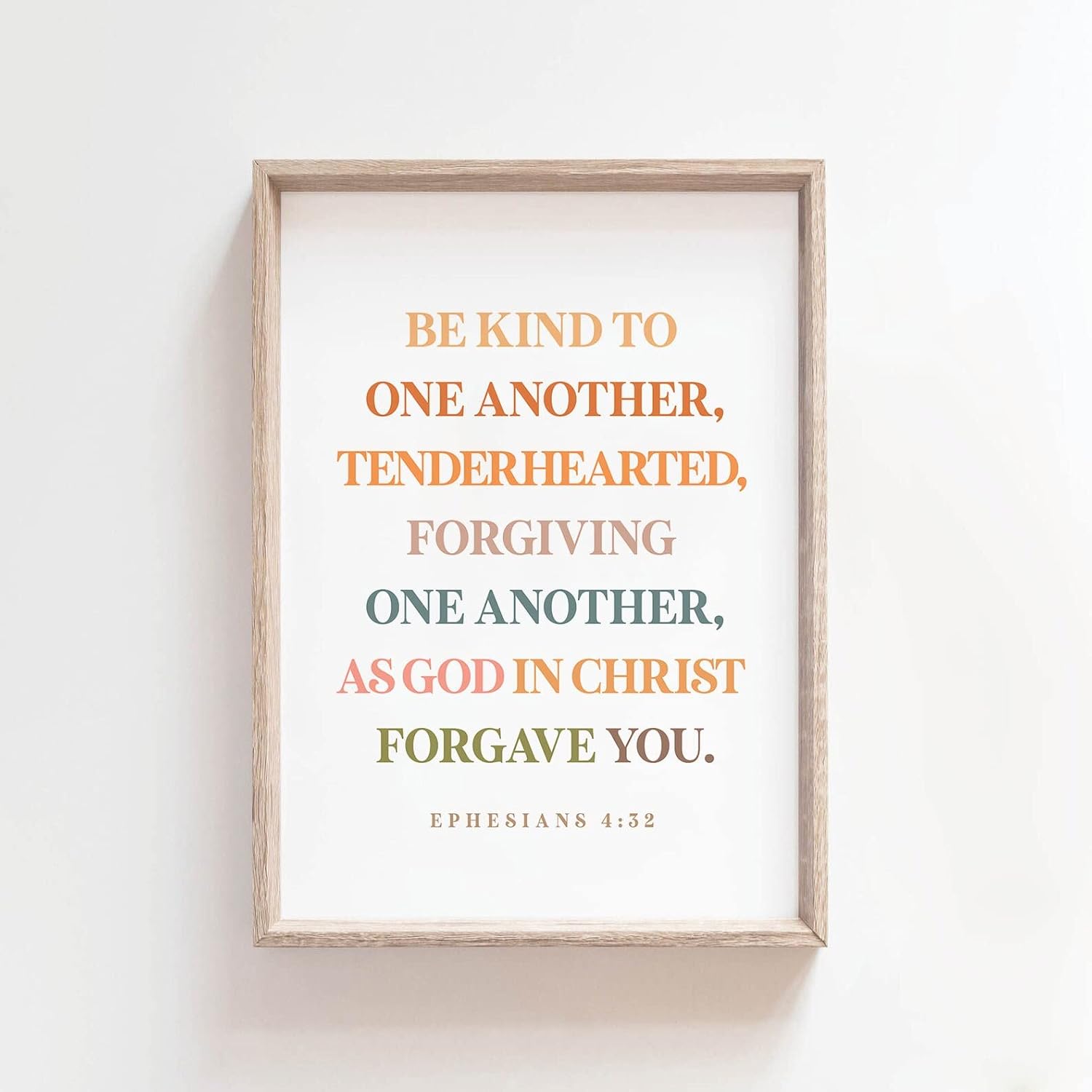 Amazon.com: Ephesians 4:32 Be Kind To One Another Bible Verse Wall Art ...